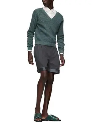 MAISON MARGIELA Pleated Bermuda Shorts - Grey