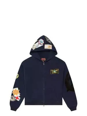 GODSPEED Appliquéd Zip-up Hoodie - Blue