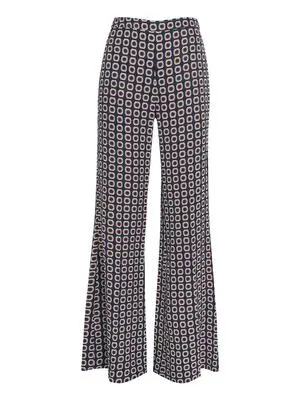 Sandro Floral Print Flared Trousers - Blue