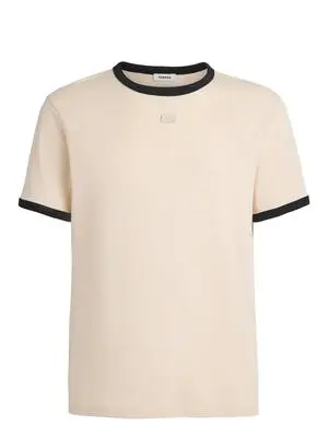 Sandro Cotton Retro Logo T-shirt - Beige