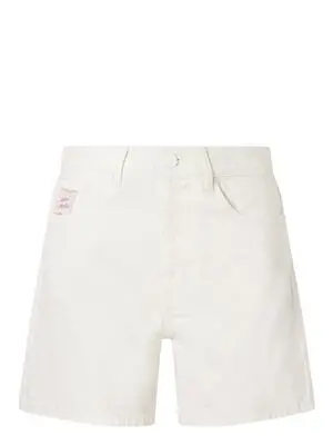 AMI Paris Denim Shorts With Logo Patch Appliqu - Neutrals