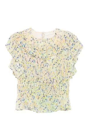 Ulla Johnson Athene Ruffled Floral-print Blouse - Neutrals