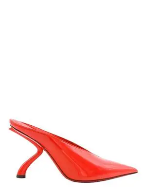FERRAGAMO Itaca Sculpted Leather Mules - Red