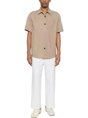Harris Wharf London Summer Button Short-sleeve Shirt - Neutrals