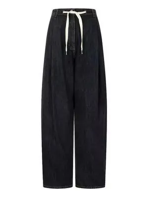 STUDIO TOMBOY TOMBOY Drawstring Wide-Leg Jeans Black