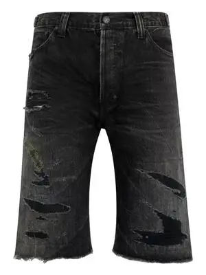 Mastercraft Union Distressed Denim Shorts - Black
