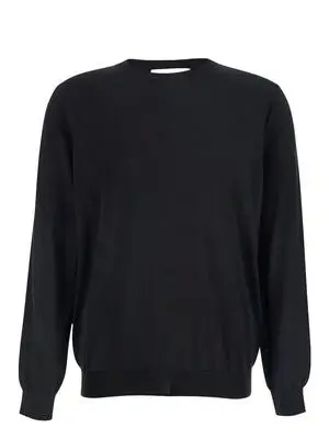 KANGRA Crew Neck Long Sleeve Sweater - Black