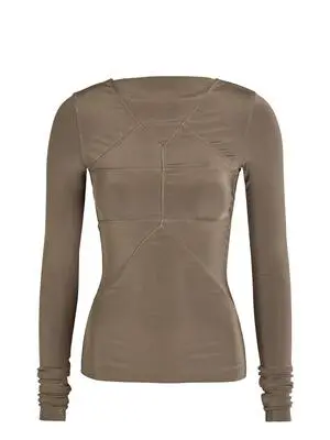 Rick Owens Rick Owens Temple Stretch-Jersey Top Grey