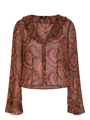 PAIGE Paige Eve Printed Silk-Chiffon Blouse