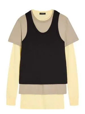 Wardrobe.NYC Layered Cotton Mini Dress - Multicoloured
