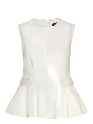 ROTATE BY BIRGER CHRISTENSEN Sleeveless Peplum Top - Neutrals