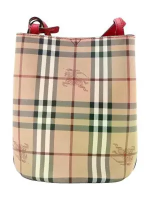 Burberry Lorne Haymarket Coated Canvas Small Bucket Bag - Brown