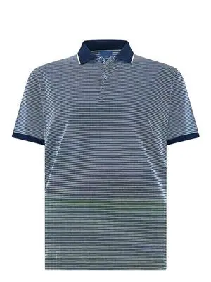 Paul & Shark Patterned Cotton Polo Shirt - Blue