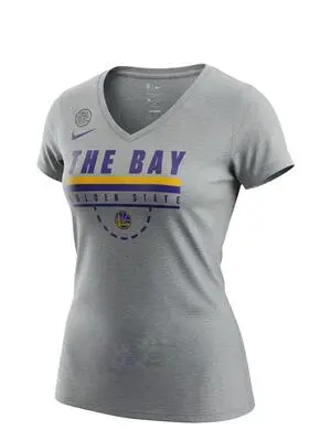 Nike Nba Golden State Warriors The Bay V-neck T-shirt - Grey