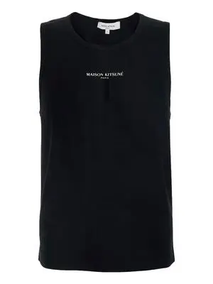 Maison Kitsuné Logo Sleeveless Top - Black