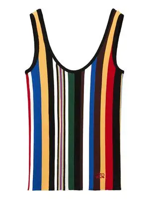 Loewe Loewe Striped Knit Tank Top Red
