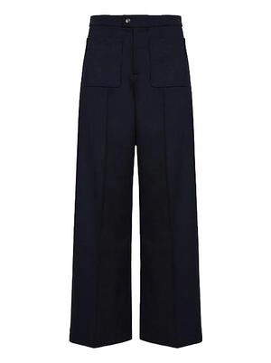 Soeur Harry Flared Straight-leg High-rise Stretch-woven Trousers - Navy