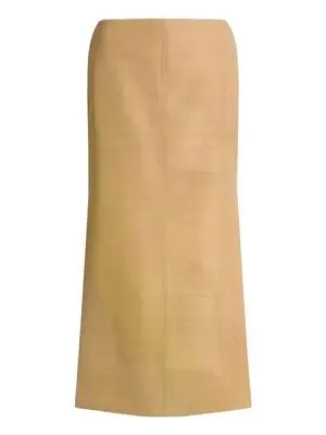 Alberta Ferretti Side-slit Midi Skirt - Neutrals
