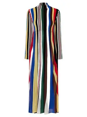 Loewe Striped Chiffon And Ribbed Jersey Maxi Dress - Multi
