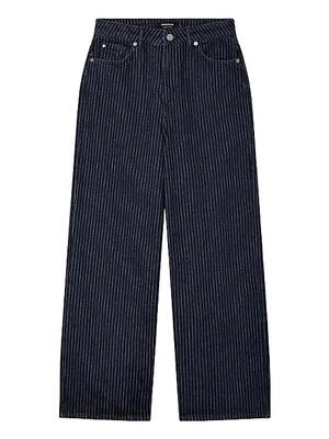 Whistles Pinstriped Straight-leg Denim Jeans - Blue