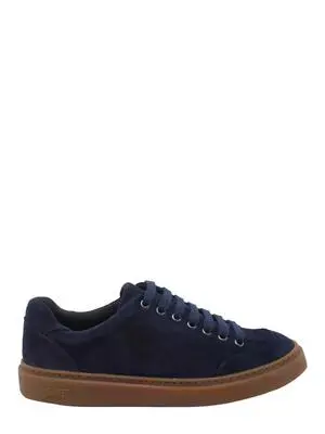 Camper Camper Round Toe Suede Lace Up Sneakers Blue
