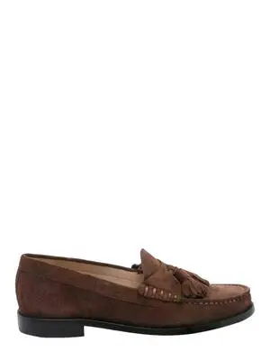 STUART WEITZMAN Tassel Round Toe Loafers - Brown