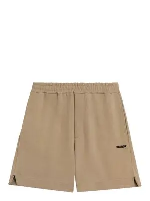 BARROW Logo Print Shorts - Brown