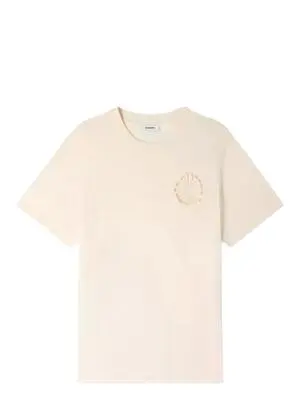 Sandro Cotton Crochet Flower T-shirt - Neutrals