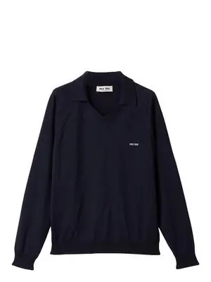 Miu Miu Wool Polo Sweater - Blue