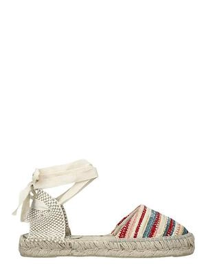Manebí Hamptons Raffia Espadrilles With Ribbon Ankle Tie - Mult/other