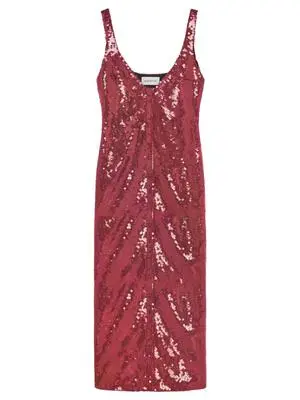 16Arlington Sequinned Midi Dress - Red