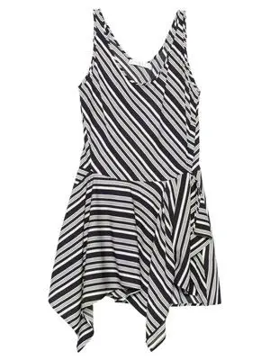 IRO PARIS Unya Striped Sleeveless Silk Dress - Blue