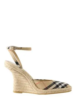 Burberry Lf Mews Espadrille Wedges - Neutrals