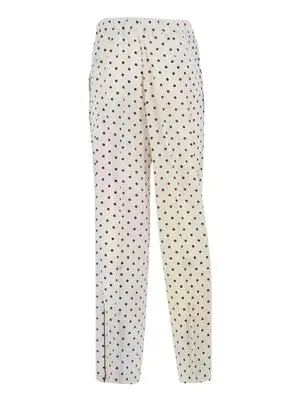 P.a.r.o.s.h Cream Polka Dot Silk Trousers - Neutrals