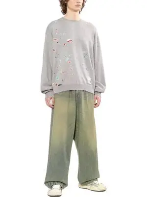 Mihara Yasuhiro Graphic-appliqué Sweater - Grey