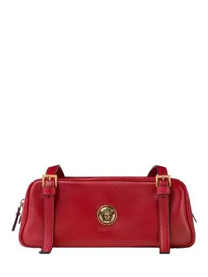 Versace Emblème Nappa Leather Bowling Bag - Red