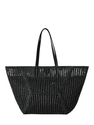 Brunello Cucinelli Brunello Cucinelli Techno Raffia BC Duo Tote Bag Black