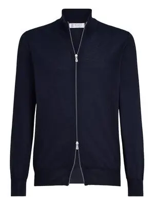 Brunello Cucinelli Cashmere-silk Cardigan - Blue