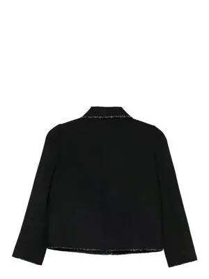 SHUSHU/TONG Frayed Collared Jacket - Black