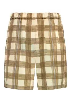 JIL SANDER Checked Plaid Shorts - Neutrals
