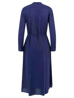 Aspesi Ruffled Tie Midi Dress - Blue