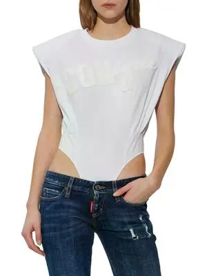 Dsquared2 Iconique Logo-embellishment Bodysuit - White