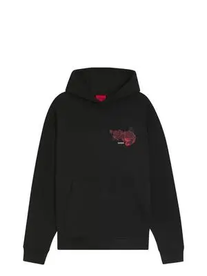 Hugo Floral Print Hoodie - Black