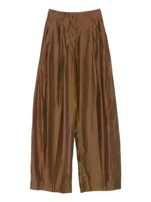 THELATEST Billie Pleated Palazzo Pants - Brown