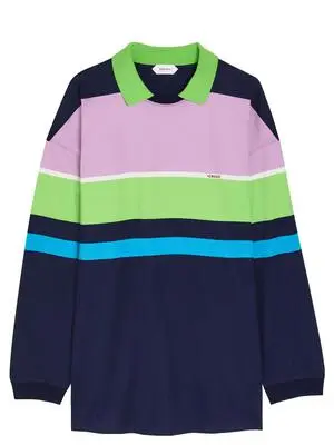 Versace Striped Cotton Mini Sweatshirt Dress - Multicoloured