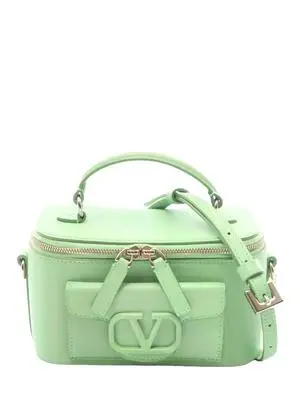 VALENTINO Valentino Garavani V-Logo Leather Vanity Bag