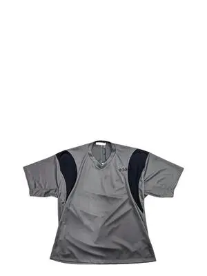 Commission V-neck Panelled T-shirt - Grey