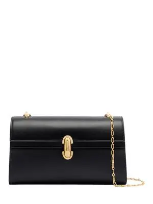 Savette Symmetry Chain Mini Leather Crossbody Bag - Black