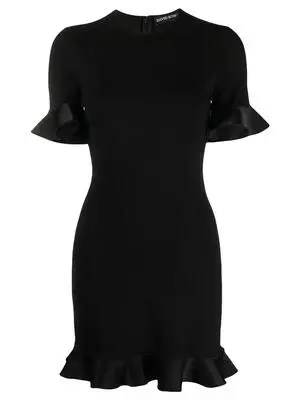 David Koma Ruffled Minidress - Black