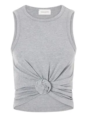 Magda Butrym Cotton-stretch Tank Top With Knot Detail - Gray